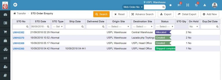 Vin eRetail | Transfers – Vinculum Product Guide